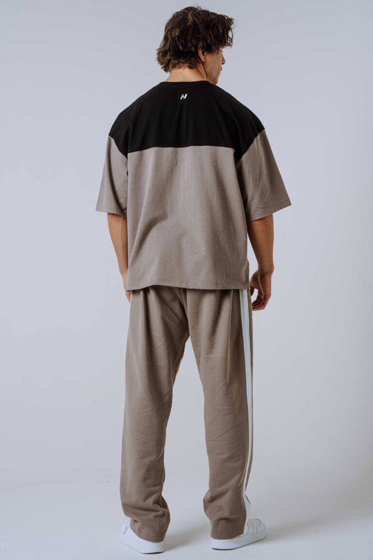 Oversized Tee POWER 898 Light brown ash - NEBBIA