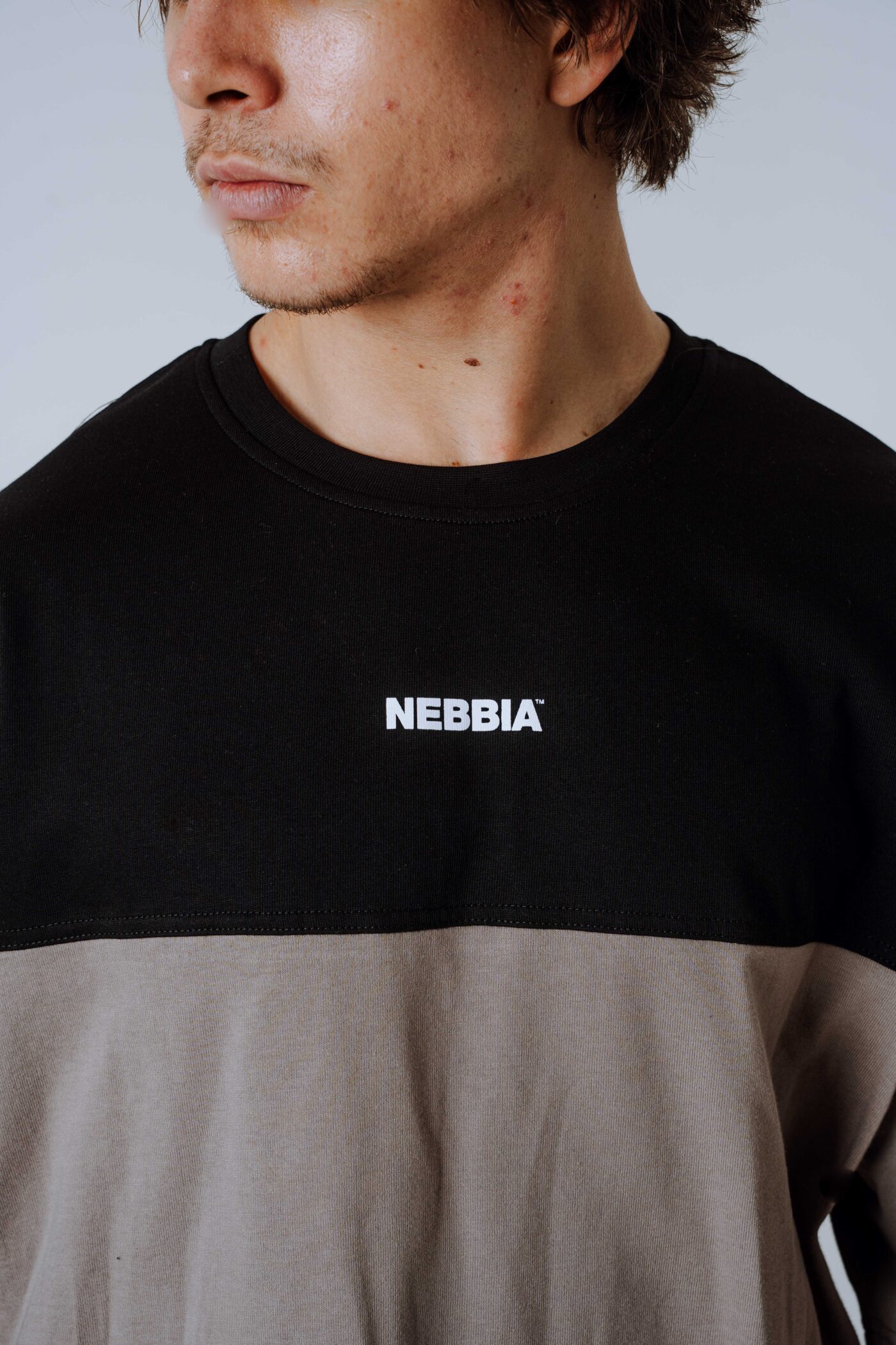 Oversized Tee POWER 898 Light brown ash - NEBBIA